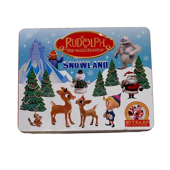 Holiday | 5 Years Still Glowing Rudolph Red Nose Reindeer Snowland Tin ...